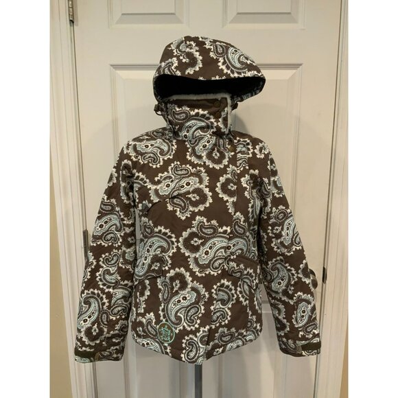 Burton | Jackets & Coats | Burton Brown White Blue Floral Paisley ...
